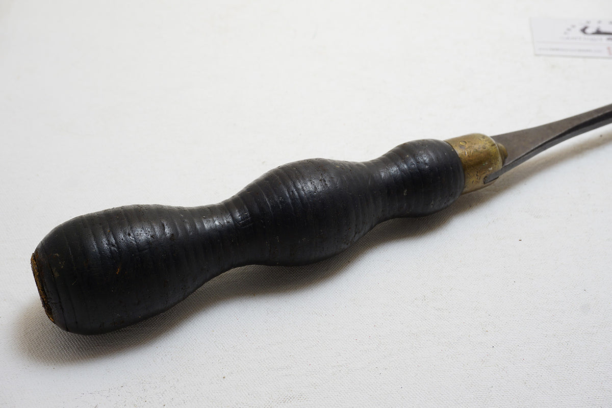 SPECTACULAR EARLY LARGE LEATHER HANDLED SCREWDRIVER - FINELY DETAILED ...