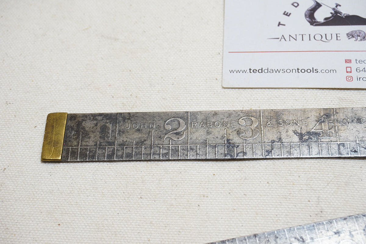 EARLY JOHN RABONE & SONS NO. 1291 BLACKSMITH'S BRASS TIPPED RULE - 24 ...