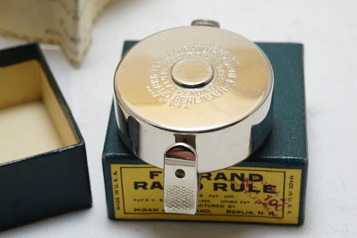 NOS FARRAND PATENT RAPID RULE TAPE MEASURE IOB – Ted Dawson Antique Tools