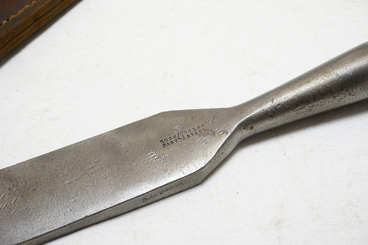 MASSIVE BUCK BROS 2" TIMBER FRAMING CHISEL WITH LEATHER SHEATH - SLICK ...
