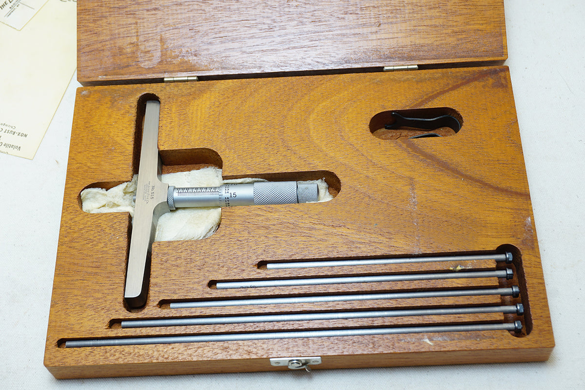 NEW OLD STOCK LUFKIN NO. 515 CHROME CLAD MICROMETER DEPTH GAGE – Ted ...