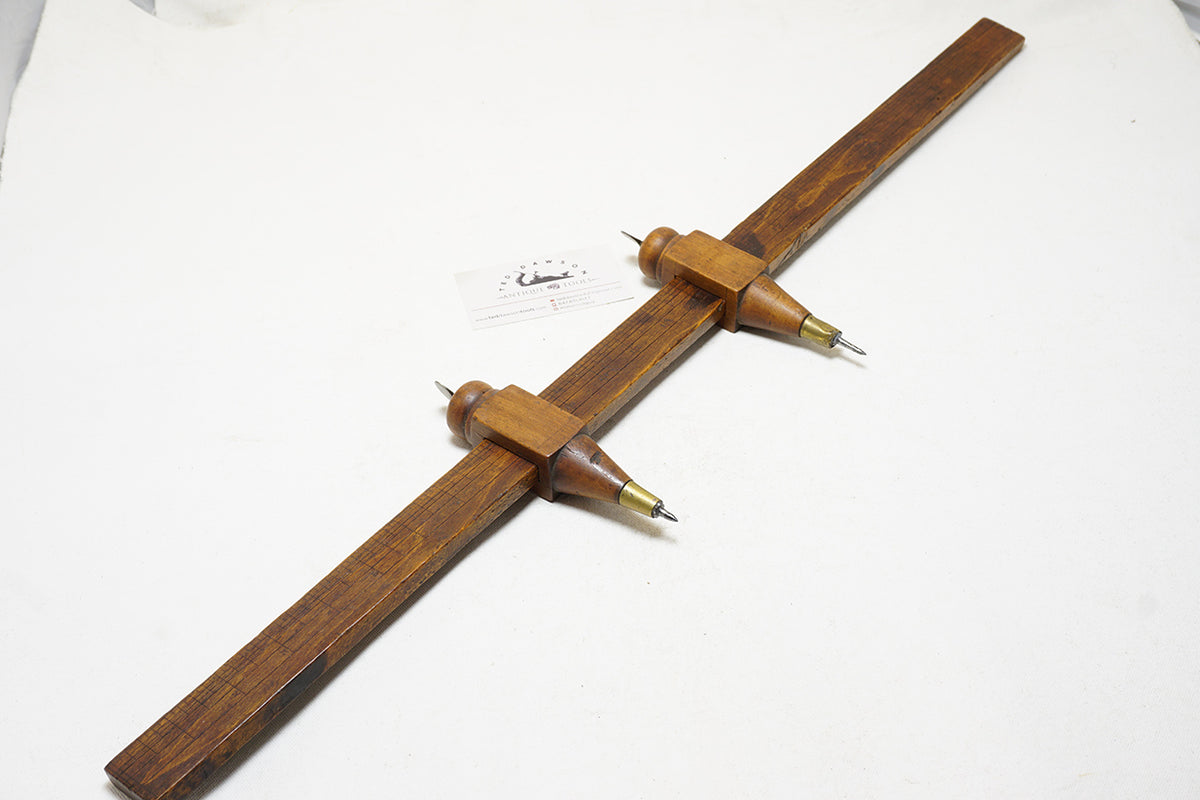 LOVELY EARLY 1843 CRAFTSMAN-MADE TRAMMEL POINTS & RULER – Ted Dawson ...