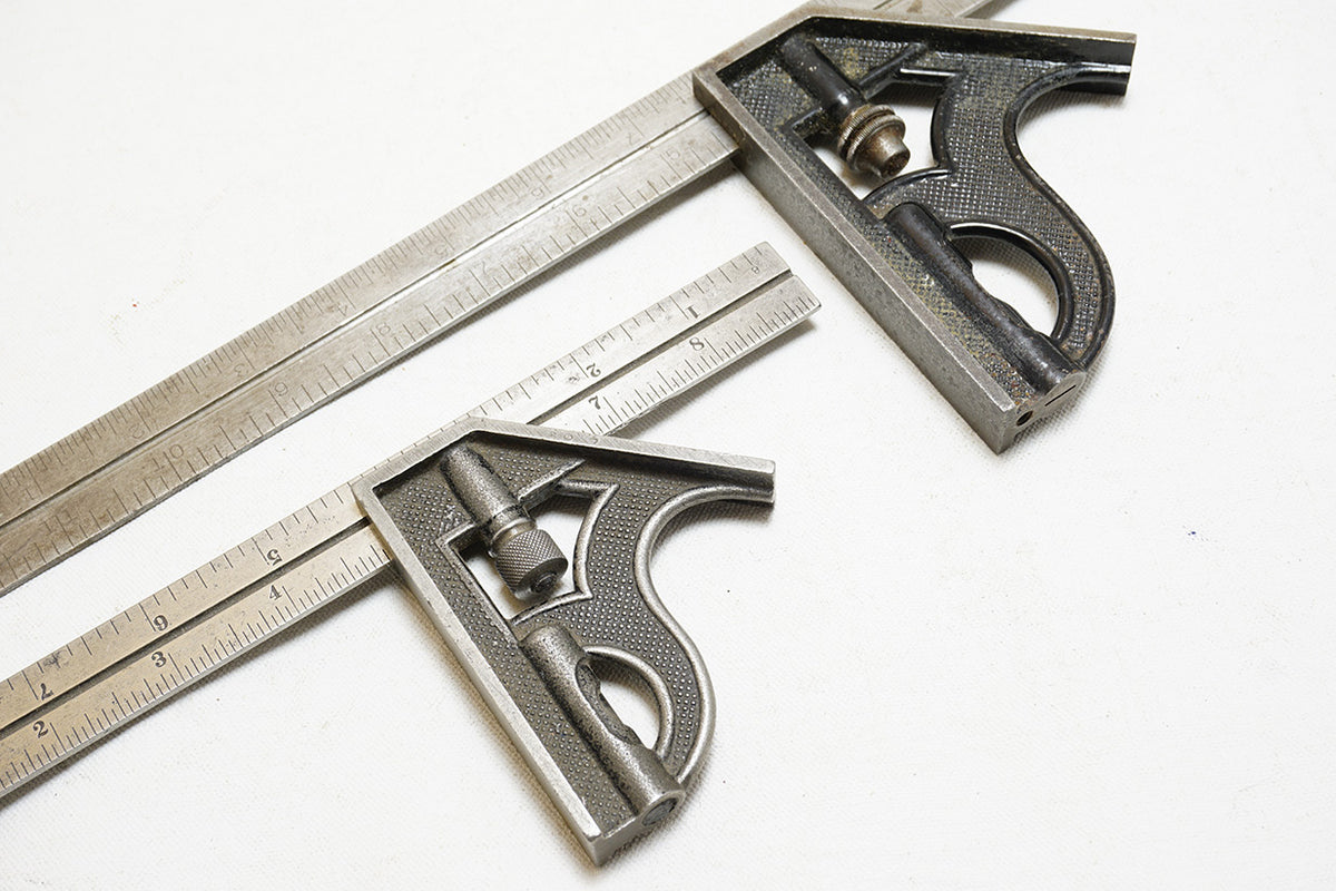 GREAT PAIR OF STARRETT + UNION TOOL CO MACHINIST SQUARES - 9", 12 ...