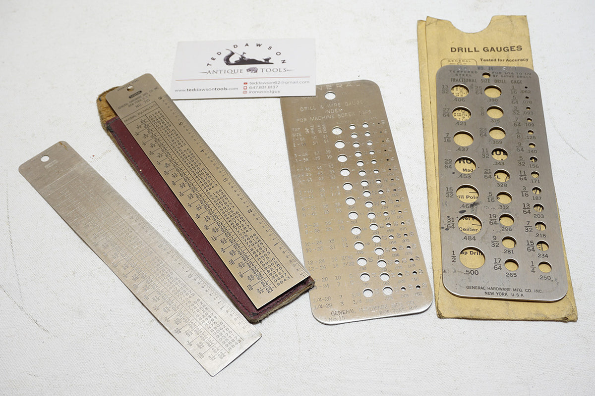 LOT OF 4 GENERAL MACHINIST STEEL WIRE GAUGES AND TABLES – Ted Dawson ...