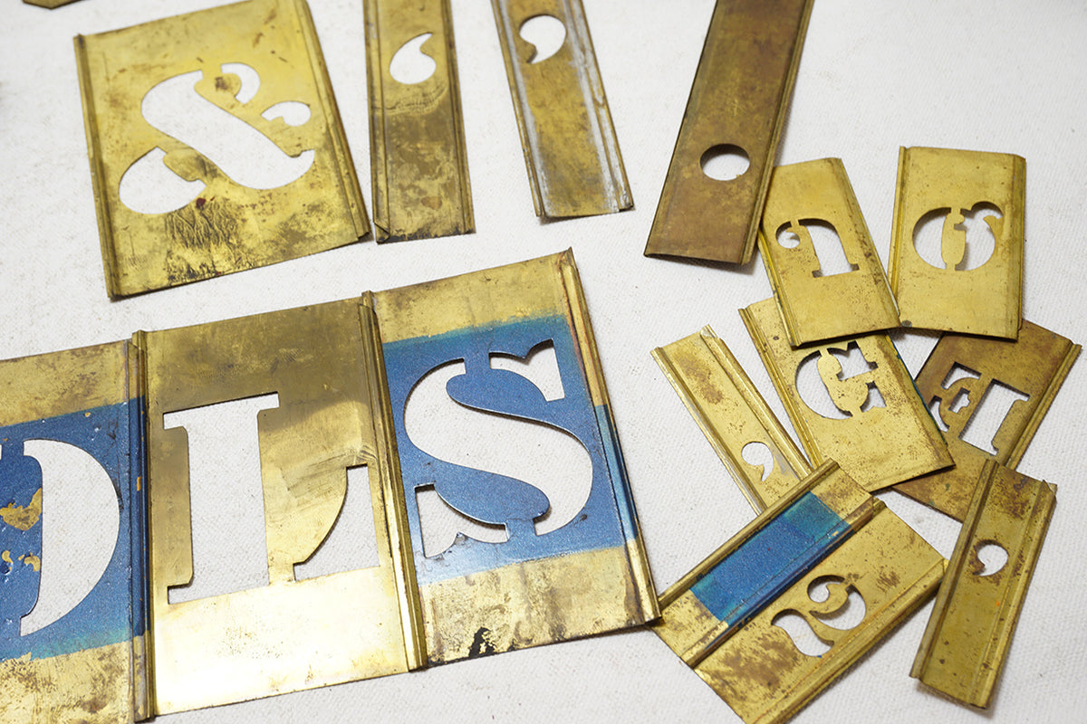 FABULOUS BRASS STENCIL SET - 2 FULL ALPHABETS PLUS EXTRAS – Ted Dawson ...