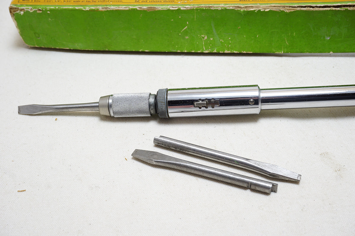 DEAD MINT YANKEE 130A SPIRAL RATCHET SCREWDRIVER + TWO EXTRA BITS IOB ...