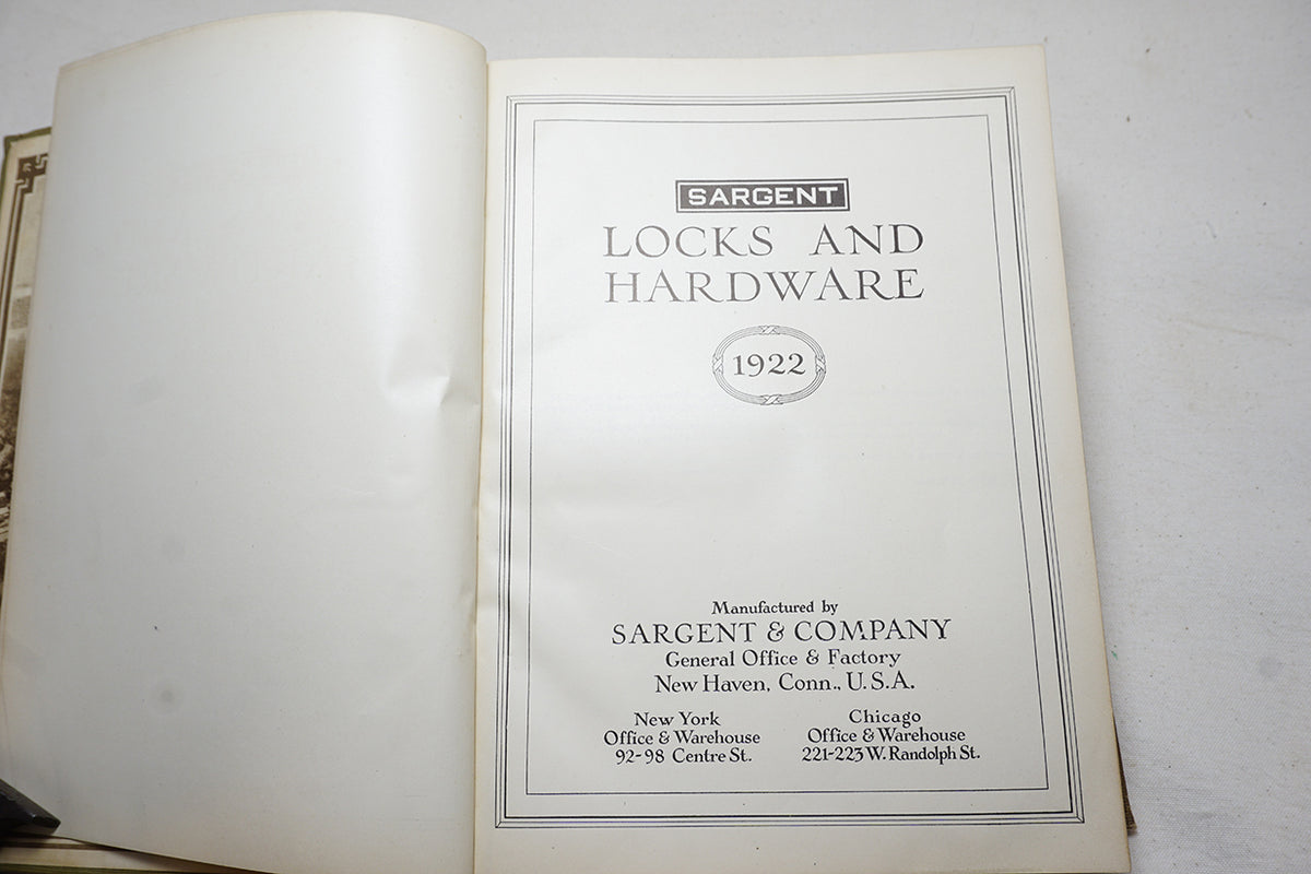 FABULOUS SARGENT LOCKS HARDWARE & TOOL CATALOG (& PLANES) - 1922 – Ted ...