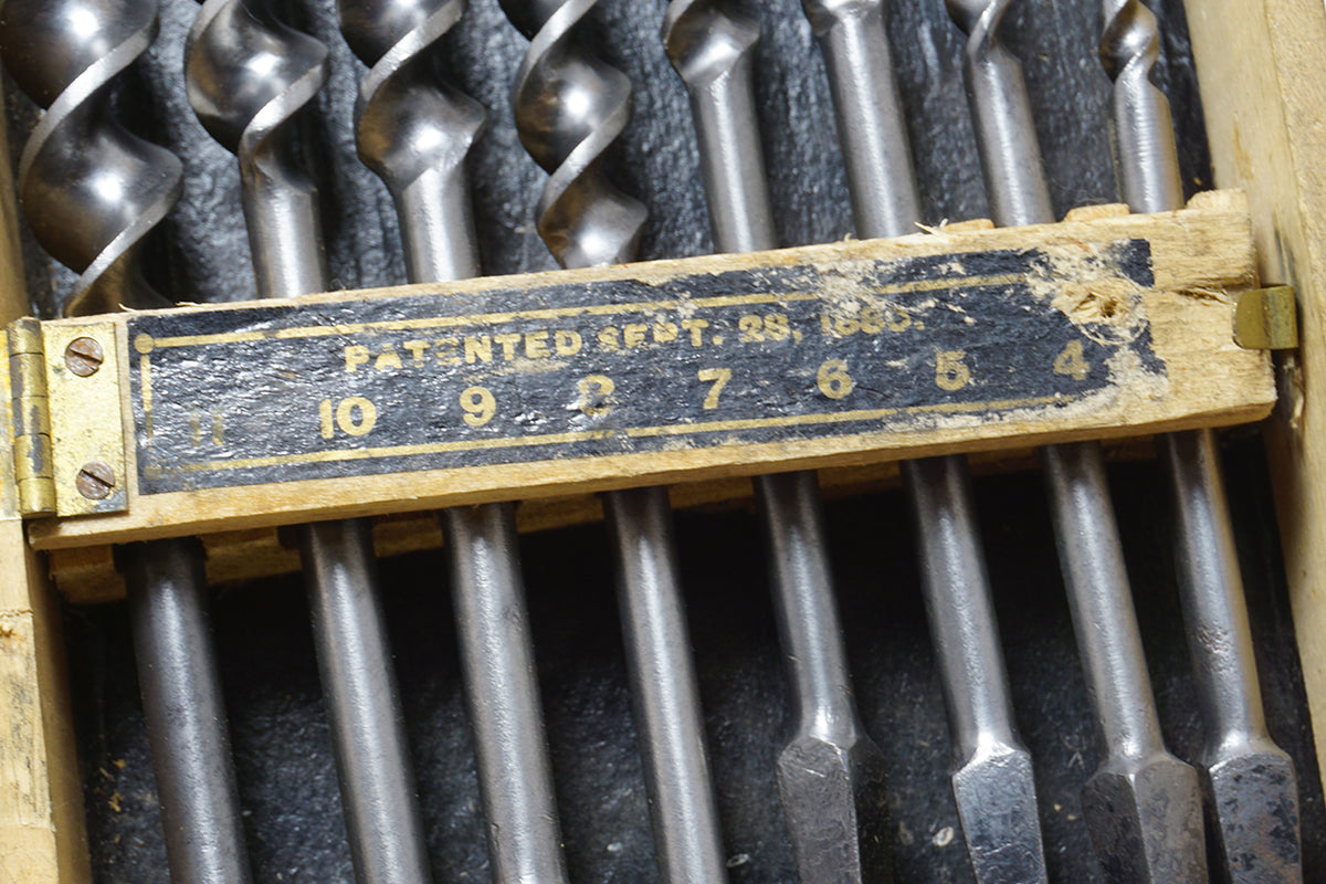 FINE COMPLETE SET OF 13 JENNINGS PATTERN AUGER BITS IOB - BATES BITS ...