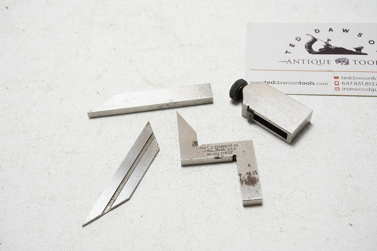 4 RANDOM STARRETT SQUARE ATTACHMENTS – Ted Dawson Antique Tools
