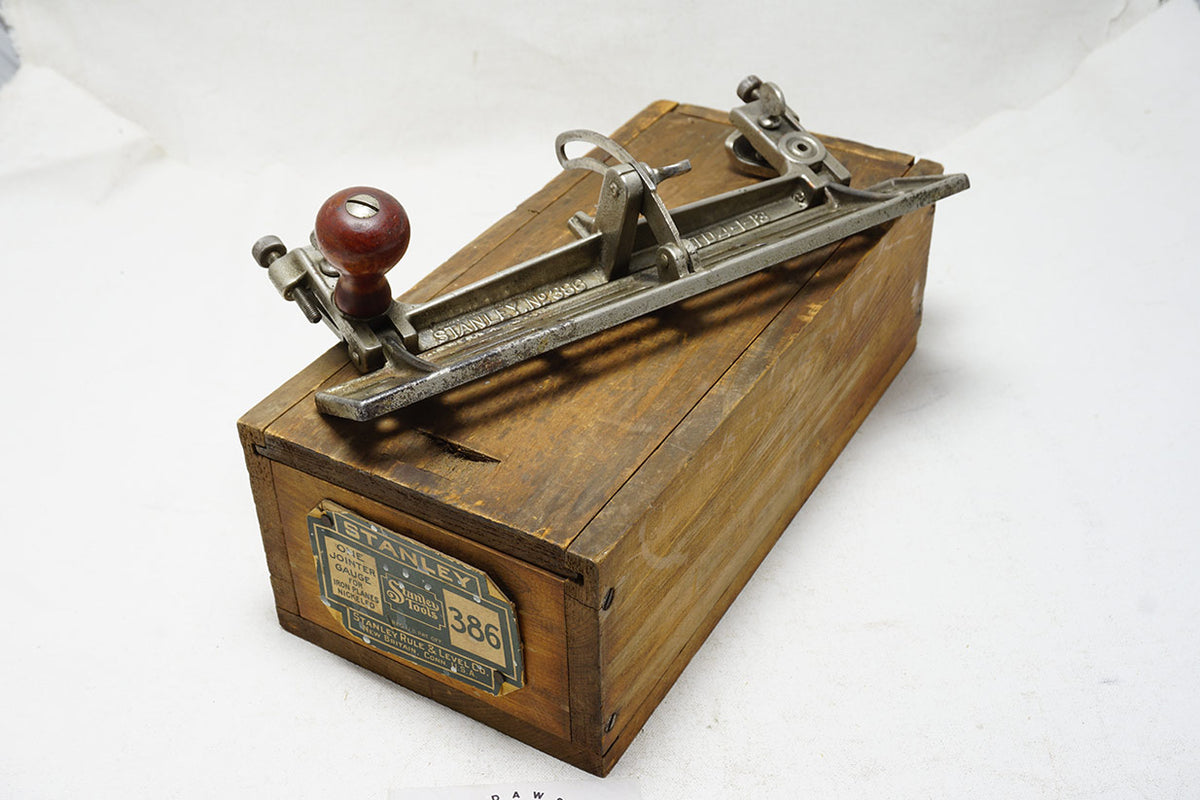 EXCELLENT STANLEY NO. 386 JOINTER GAUGE / FENCE IN FITTED WOODEN BOX ...
