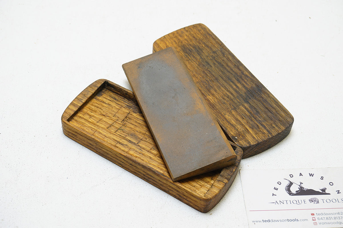 4 1/2" SHARPENING SLIPSTONE IN FITTED OAK TAPERED BOX – Ted Dawson ...