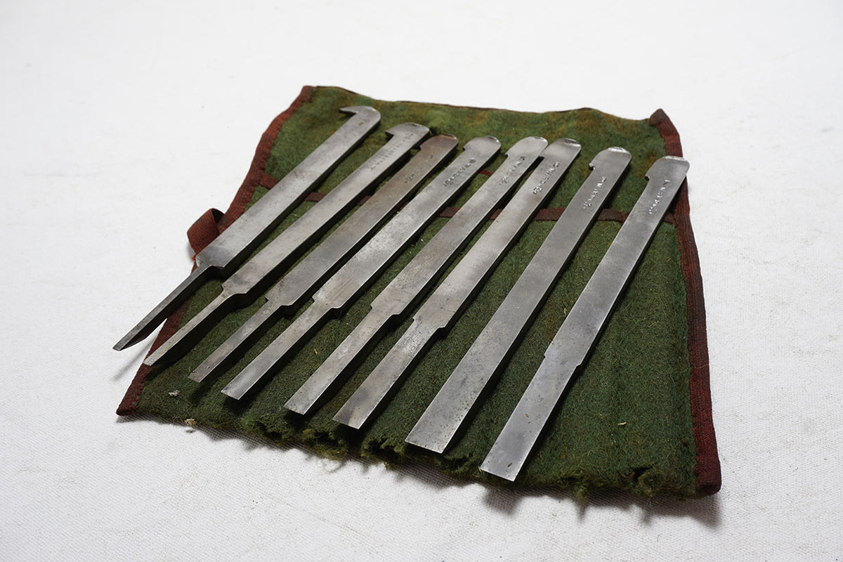 FINE SET OF 8 PLOW PLANE IRONS - WARD – Ted Dawson Antique Tools