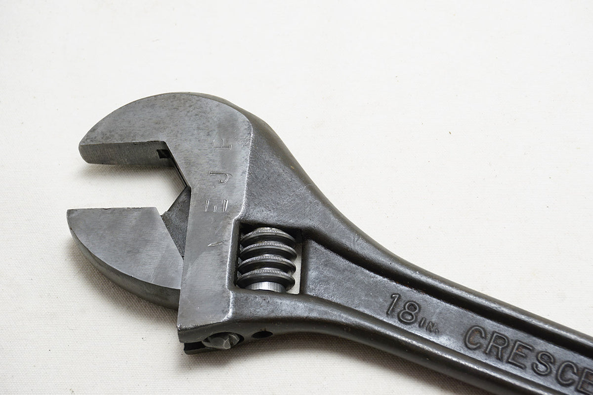 FINE LARGE CRESCENT ADJUSTABLE WRENCH - 18" – Ted Dawson Antique Tools