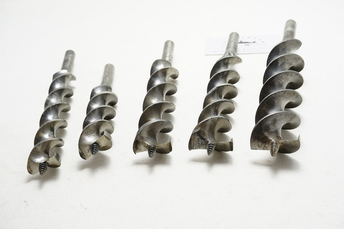 SUPERB SET OF 5 BEAM BORING MACHINE BITS – Ted Dawson Antique Tools