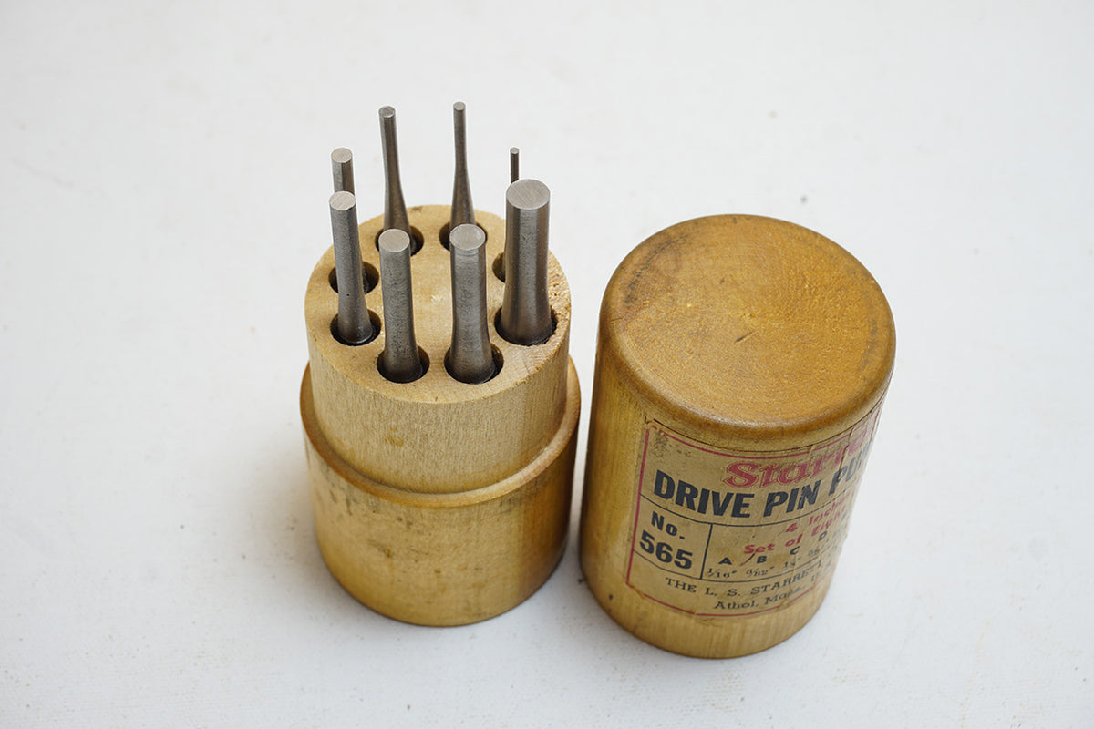 NOS EARLY SET OF 8 STARRETT NO. 565 DRIVE PIN PUNCHES - 1/16" ~ 5/16 ...