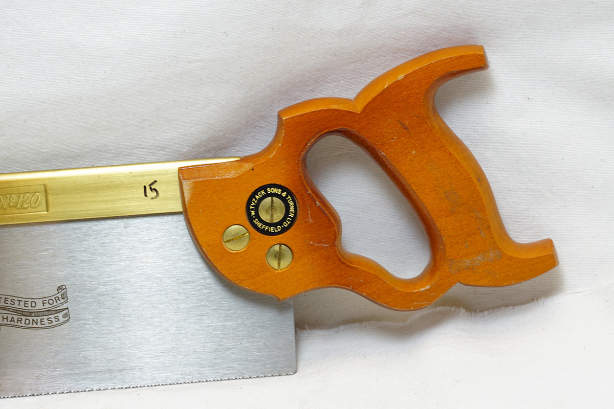EXTRA FINE W. TYZACK NO. 120 BRASS BACK NONPAREIL SAW - 12", 15 TPI ...