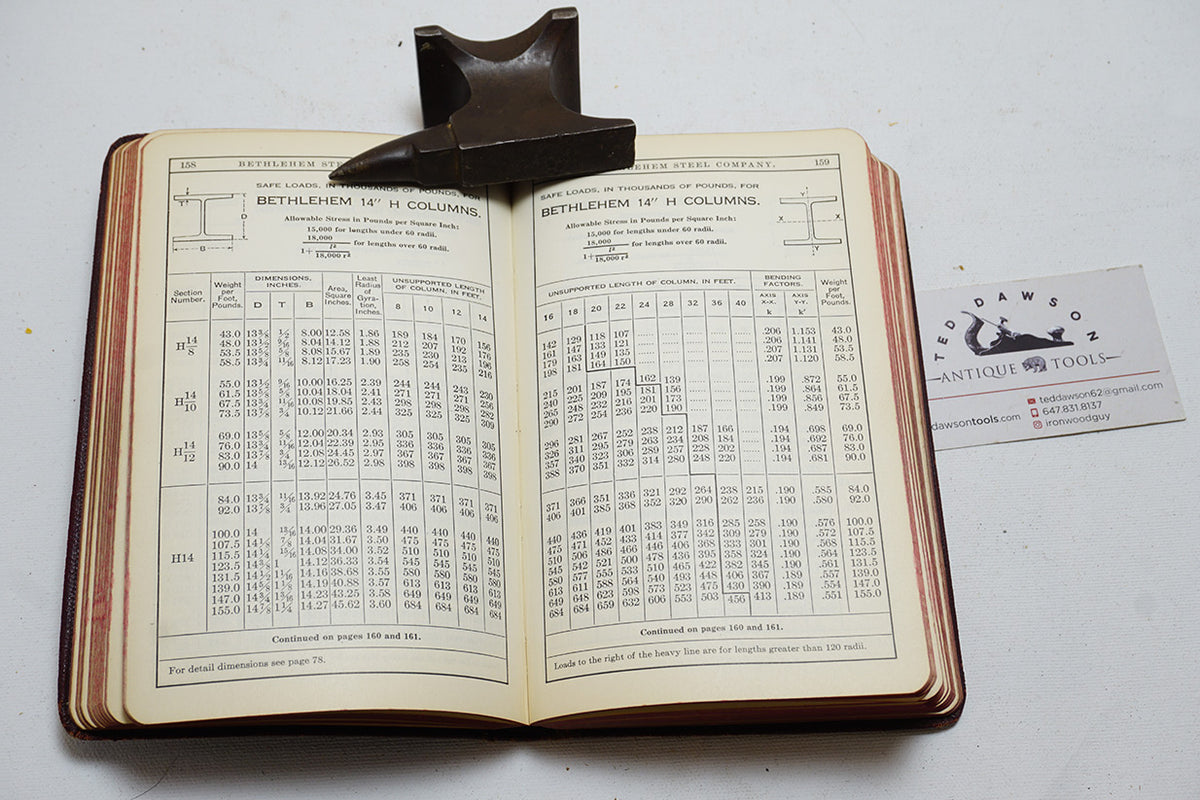 BETHLEHEM STRUCTURAL SHAPES S-27 CATALOG - 1928 – Ted Dawson Antique Tools
