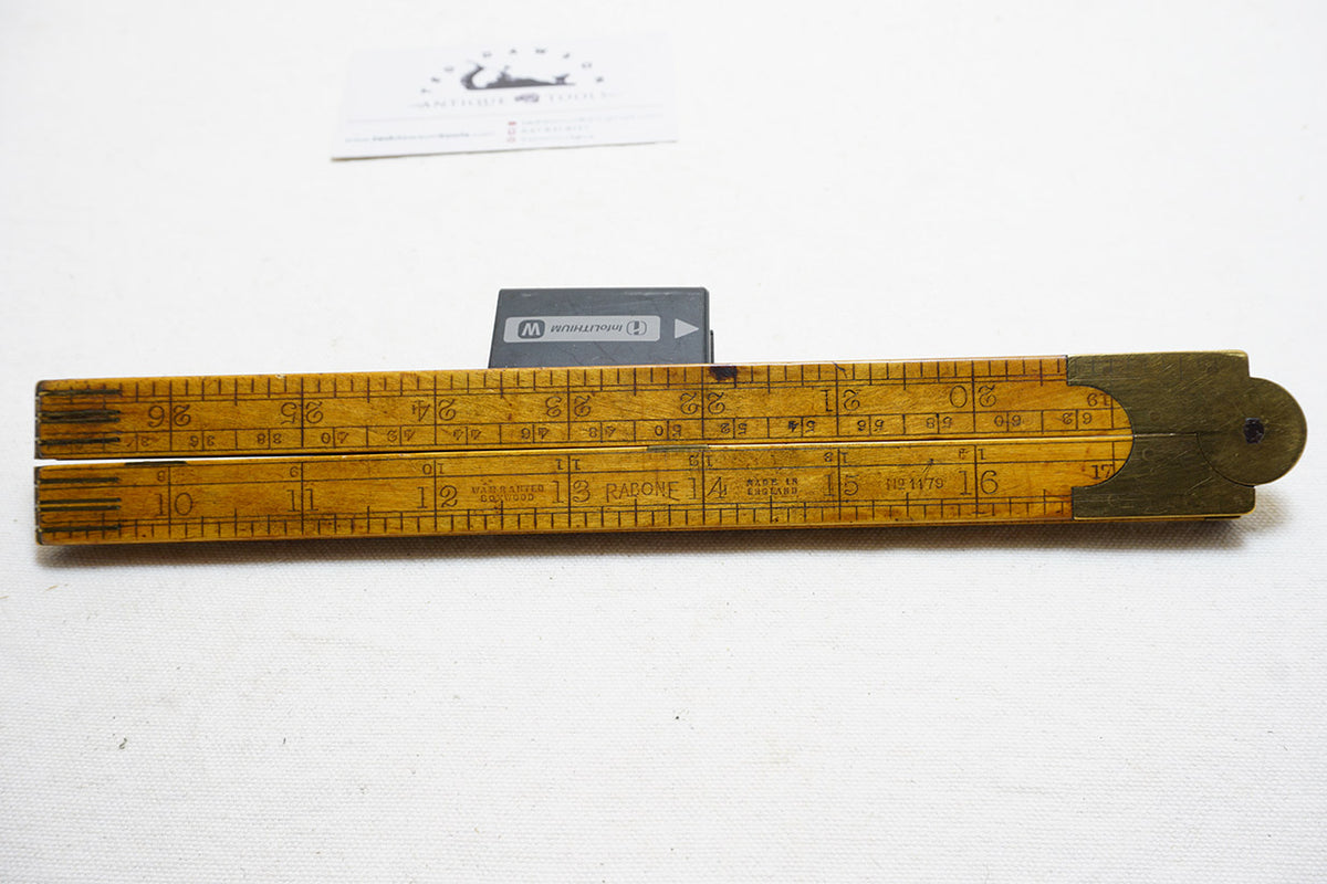 UNCOMMON RABONE NO. 1179 COMBINATION PROTRACTOR FOLD RULE - 3FT 4 FOLD ...