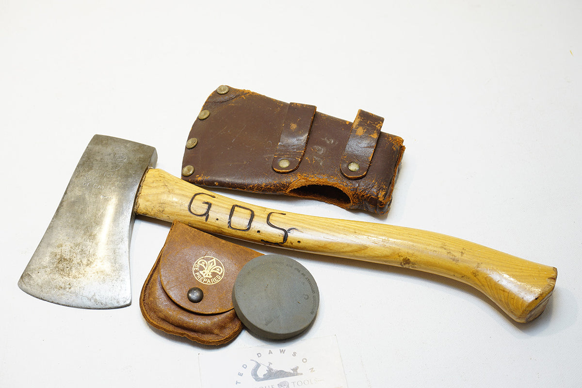 PAIR - ORIGINAL BOY SCOUT OF CANADA HATCHET WITH BOY SCOUT AXE STONE ...