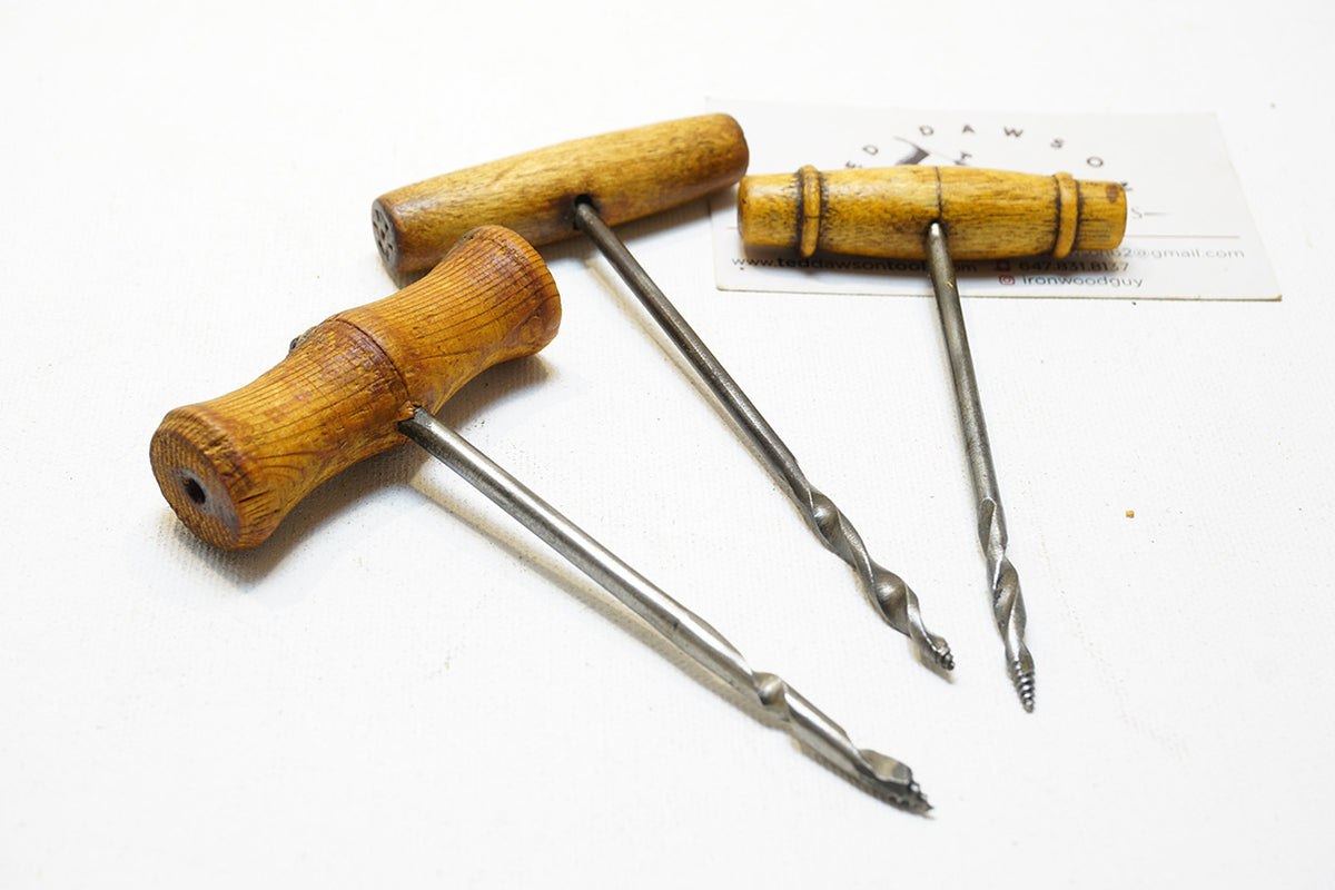 FINE SET OF 3 EARLY GIMLETS – Ted Dawson Antique Tools