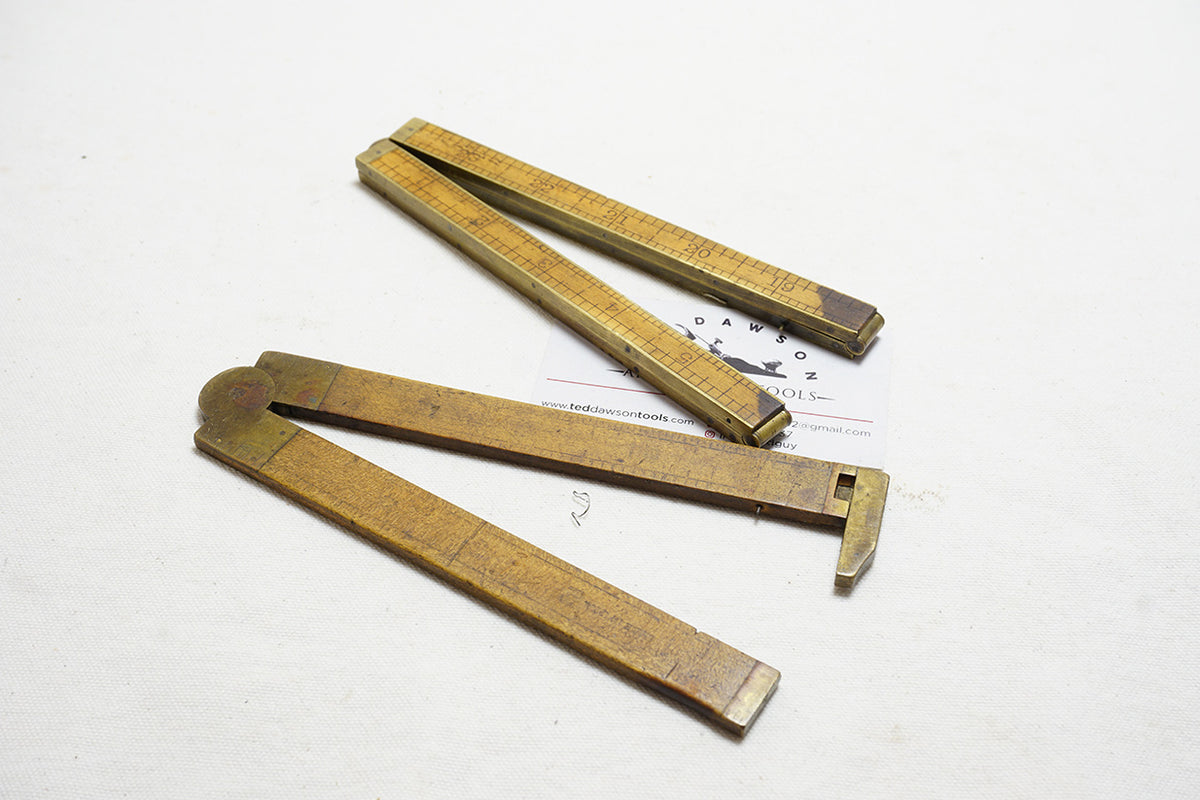 PAIR OF STANLEY BOXWOOD & BRASS FOLDING RULES - 62 & 36 1/2R – Ted ...