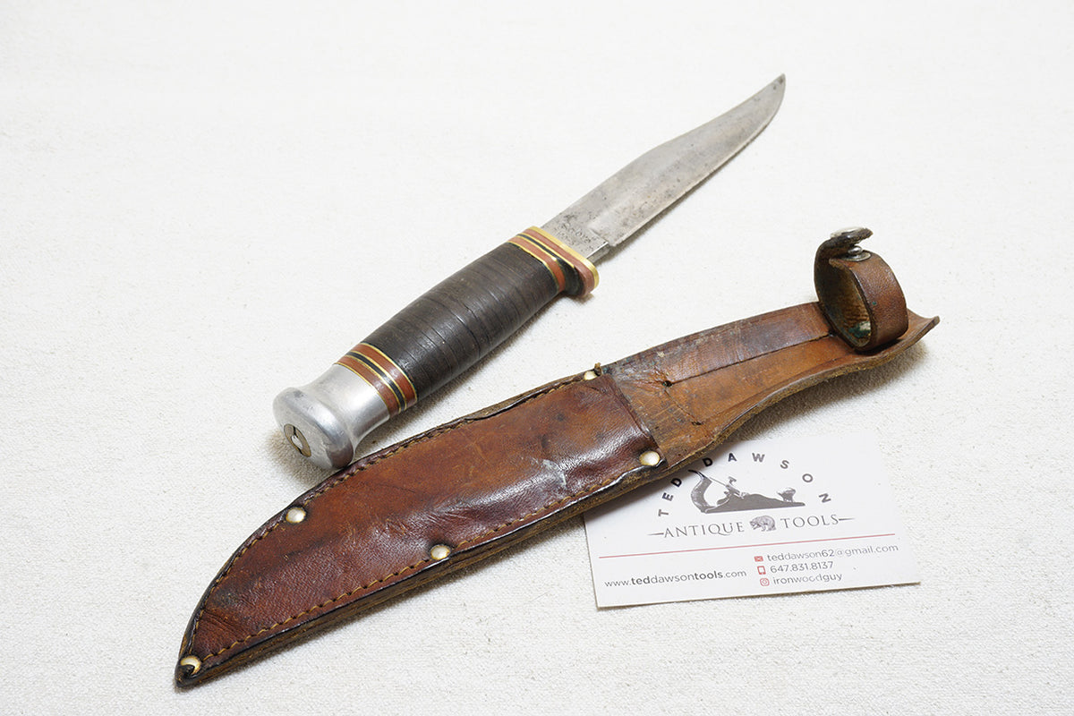 EXCELLENT ANTIQUE 'SABRE 100 - 5' HUNTING KNIFE + ORIGINAL SHEATH – Ted ...