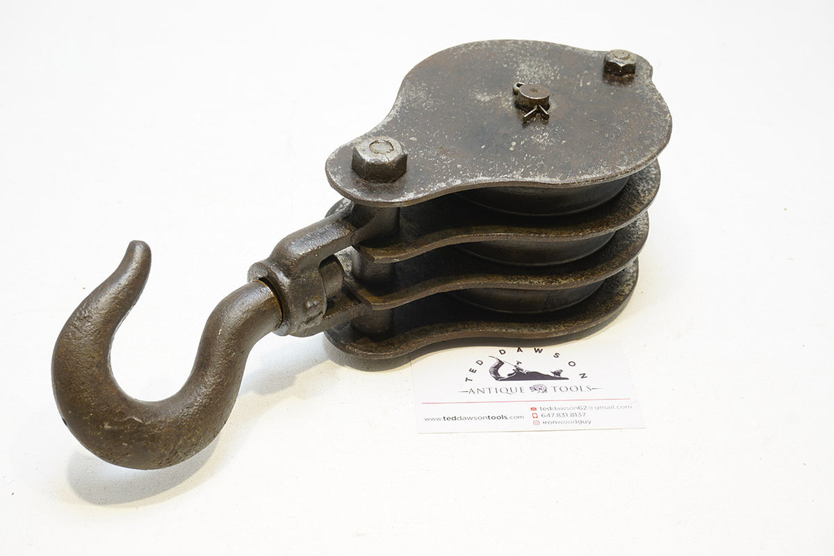 EARLY HEAVY IRON 3 STAGE PULLEY – Ted Dawson Antique Tools