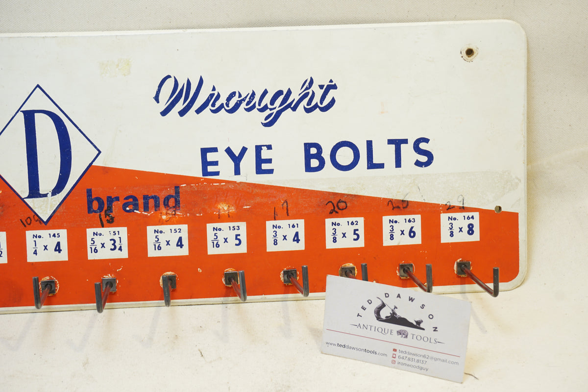 DIAMOND WROUGHT EYE BOLTS HARDWARE ADVERTISING DISPLAY RACK – Ted ...