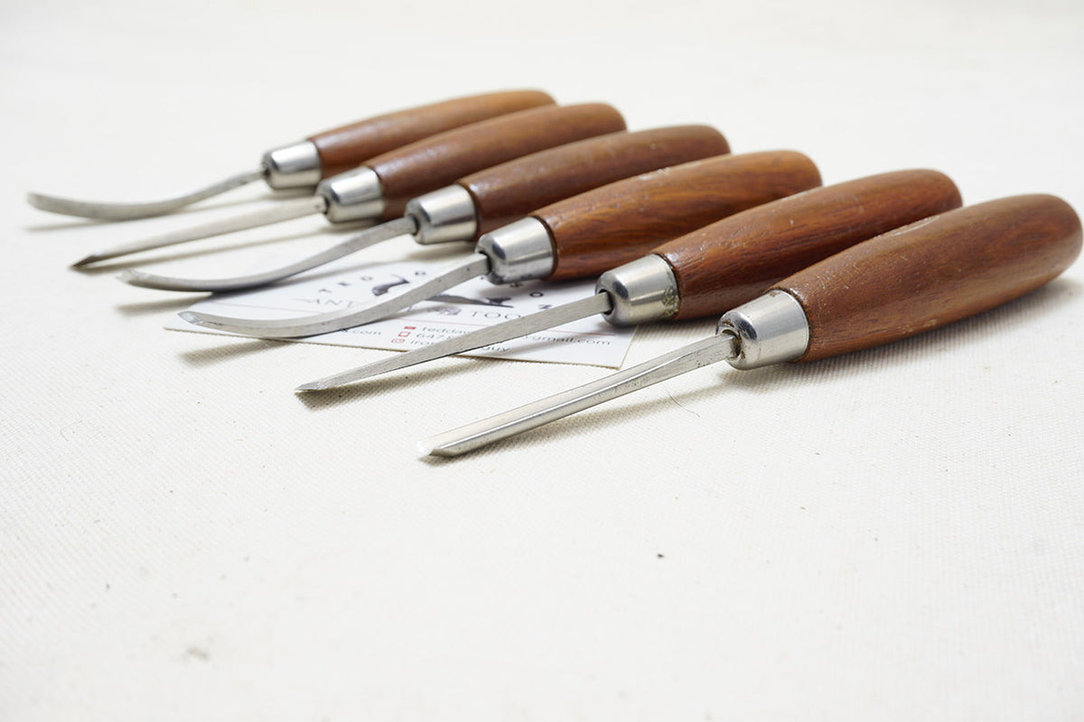 FINE MARPLES NO. 153 CARVING TOOL SET - 6 PIECE – Ted Dawson Antique Tools