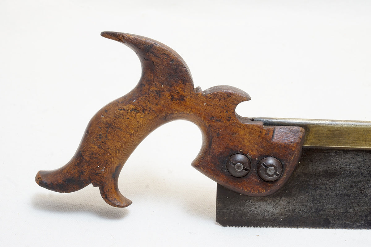 VERY UNUSUAL CA 1850 JAMES MARSH BRASS BACK SPLIT NUT SAW - DOUBLE CRO ...