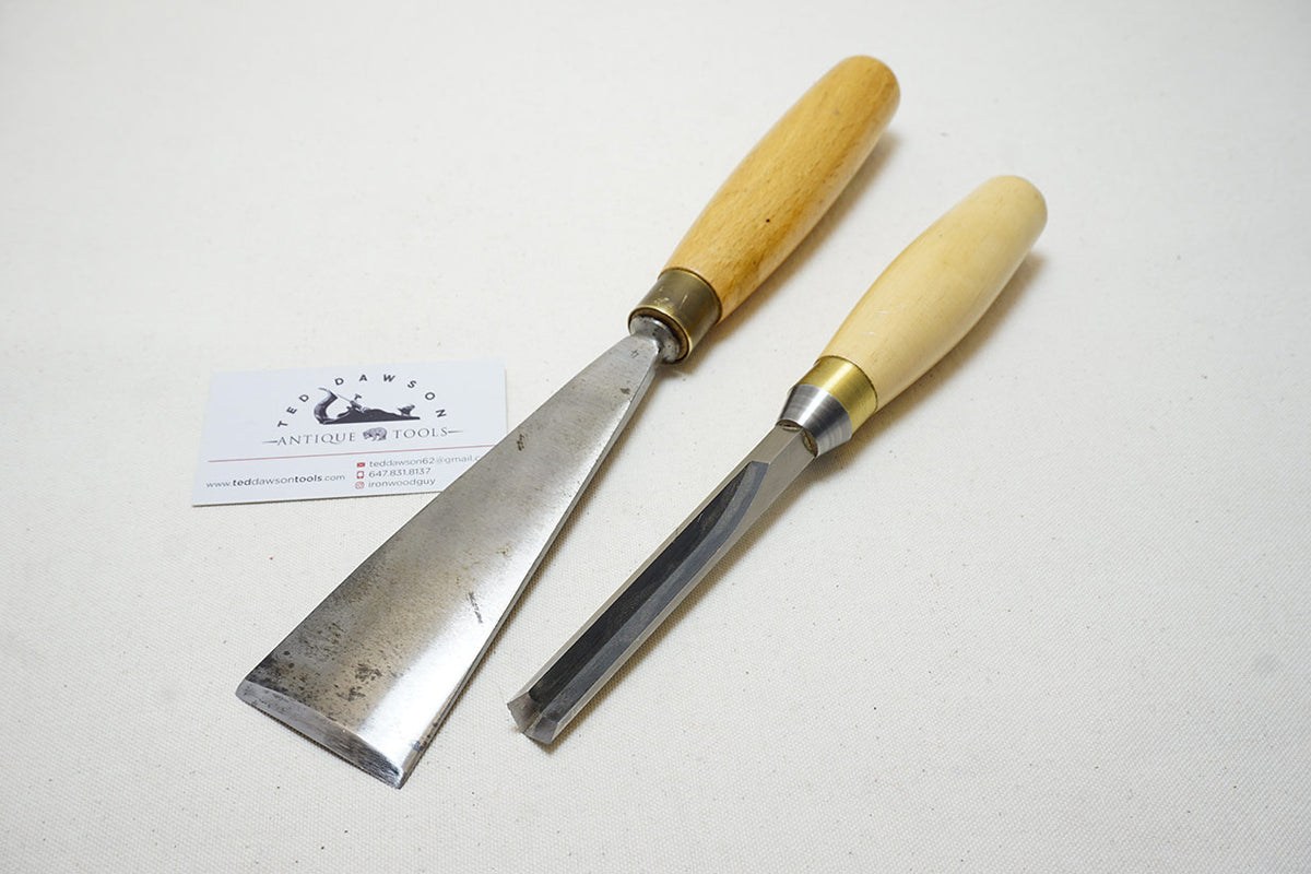FINE WIDE ASHLEY ILES NO. 4 SWEEP STRAIGHT GOUGE + CORNER CHISEL – Ted ...
