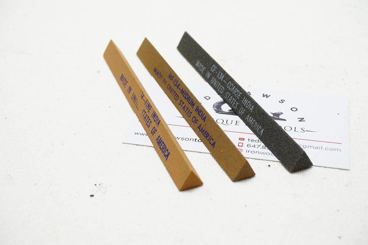 3 NOS NORTON INDIA TRIANGULAR OIL STONES - COARSE, MEDIUM, FINE – Ted ...