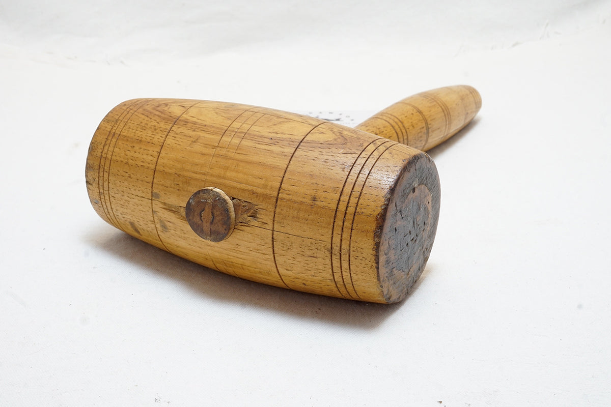FINE VINTAGE TWO POUND CABINETMAKERS OAK MALLET – Ted Dawson Antique Tools