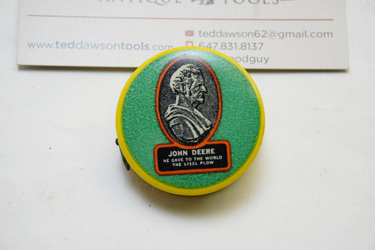 MINT JOHN DEERE ADVERTISING TAPE MEASURE – Ted Dawson Antique Tools