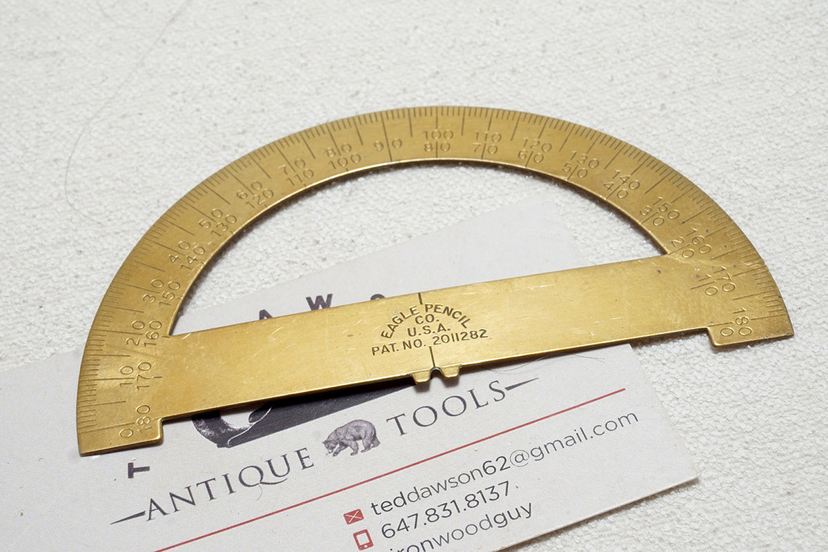 FINE EAGLE PENCIL CO BRASS PROTRACTOR – Ted Dawson Antique Tools