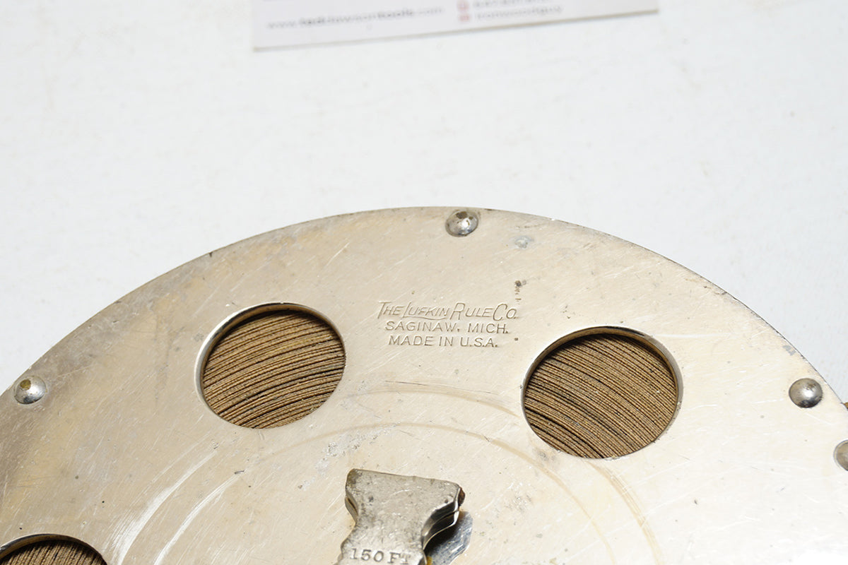 LARGE LUFKIN 'BELL SYSTEM' TAPE MEASURE - 150 FT – Ted Dawson Antique Tools