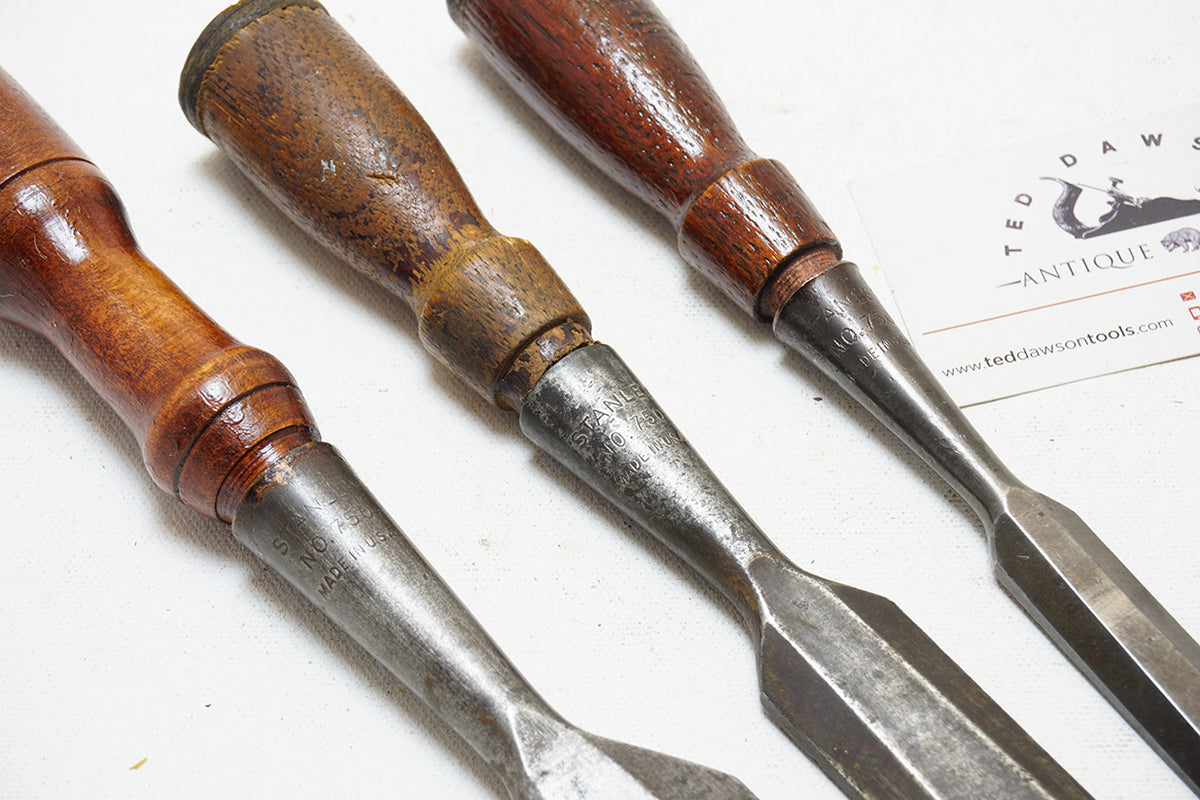 FINE WORKING SET OF 3 STANLEY 750 CHISELS - 5/8", 1", 1 1/2" – Ted ...