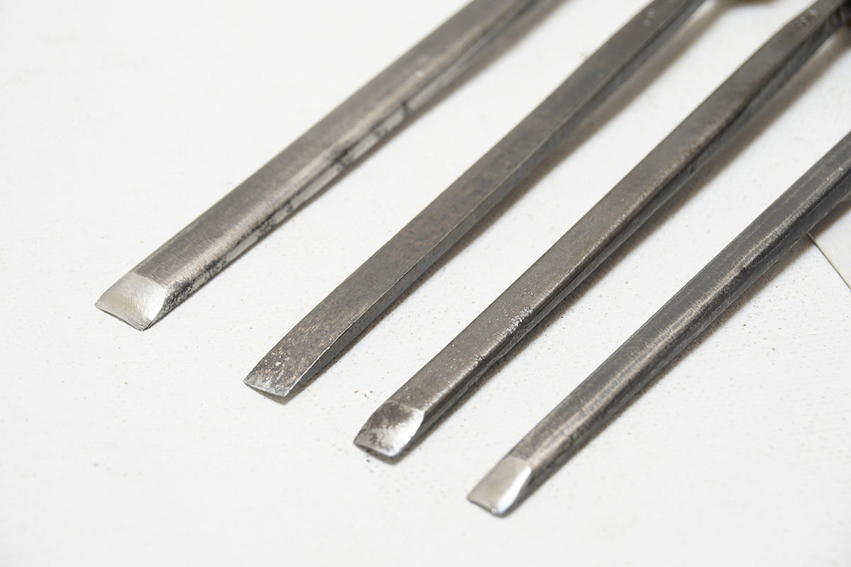 SET OF 4 S. J. ADDIS CARVING CHISELS/GOUGES – Ted Dawson Antique Tools