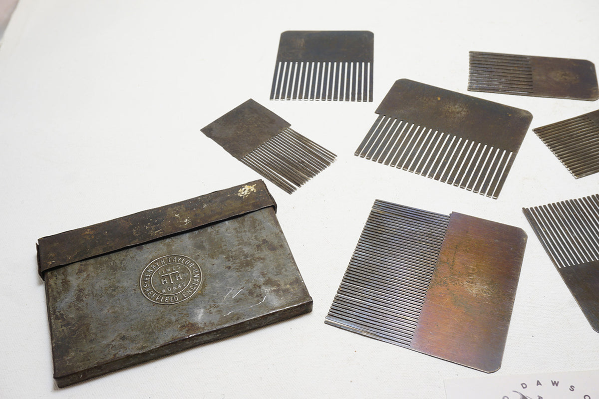 SET OF 10 HENRY TAYLOR GRAINING COMBS IN ORIG CASE – Ted Dawson Antique ...