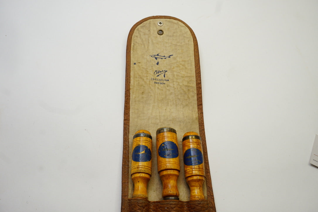 RARE SET OF 3 E A BERG CHISELS IN ORIGINAL BERG POUCH - 3/16", 1/2", 3 ...